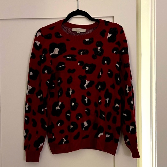 LOFT | Sweaters | Loft Animal Print Crew Neck Sweater | Poshmark
